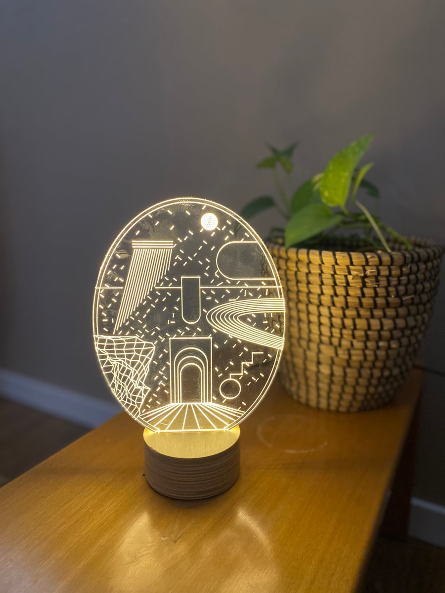 BULB Optical Illusion 2D To 3D Table Lamp – Studio Cheha