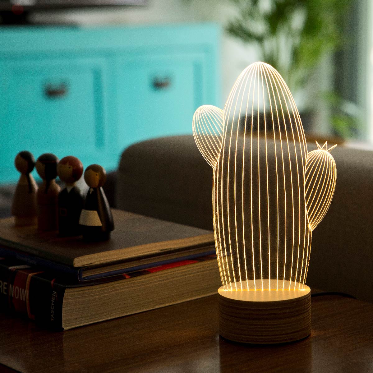 CACTUS BULBING Optical Illusion 2D To 3D Table Lamp, Eco Friendly LED ...