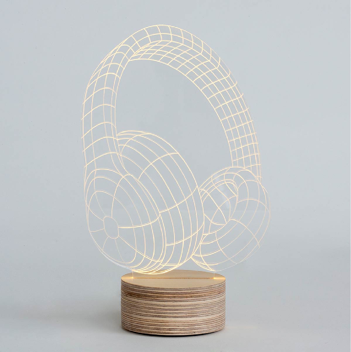 HEAD PHONES BULBING Optical Illusion 2D To 3D Table Lamp, Eco Friendly ...
