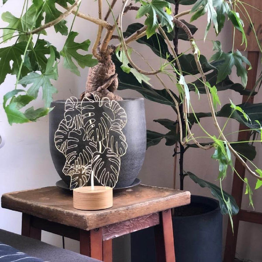MONSTERA BULBING Optical Illusion 2D To 3D Table Lamp Eco Friendly LED ...