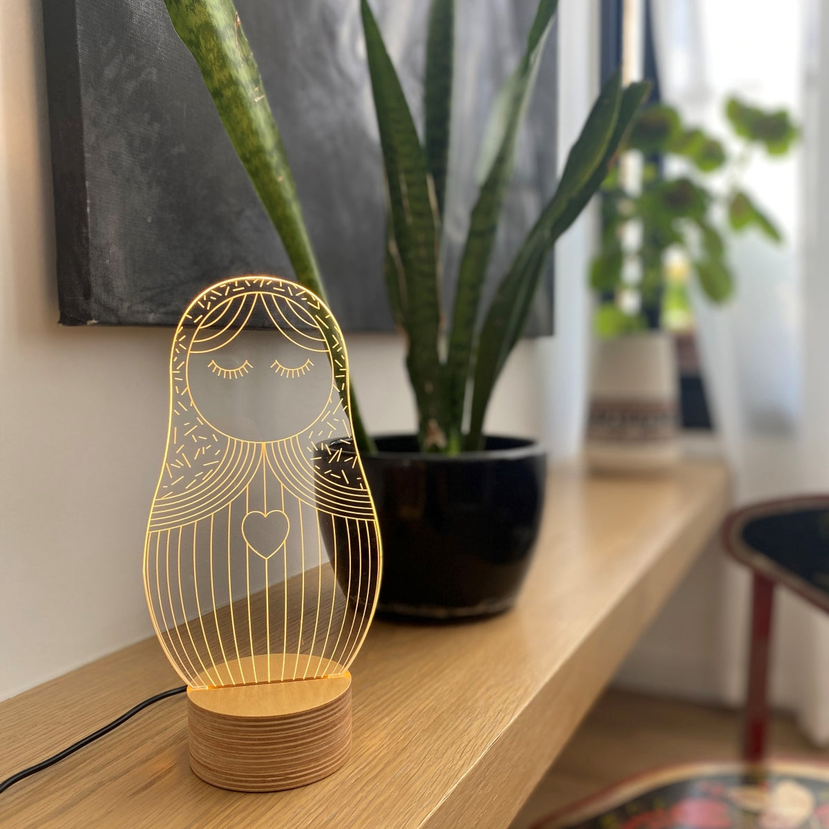 MATRYOSHKA BULBING Optical Illusion 2D To 3D Table Lamp, Eco Friendly ...